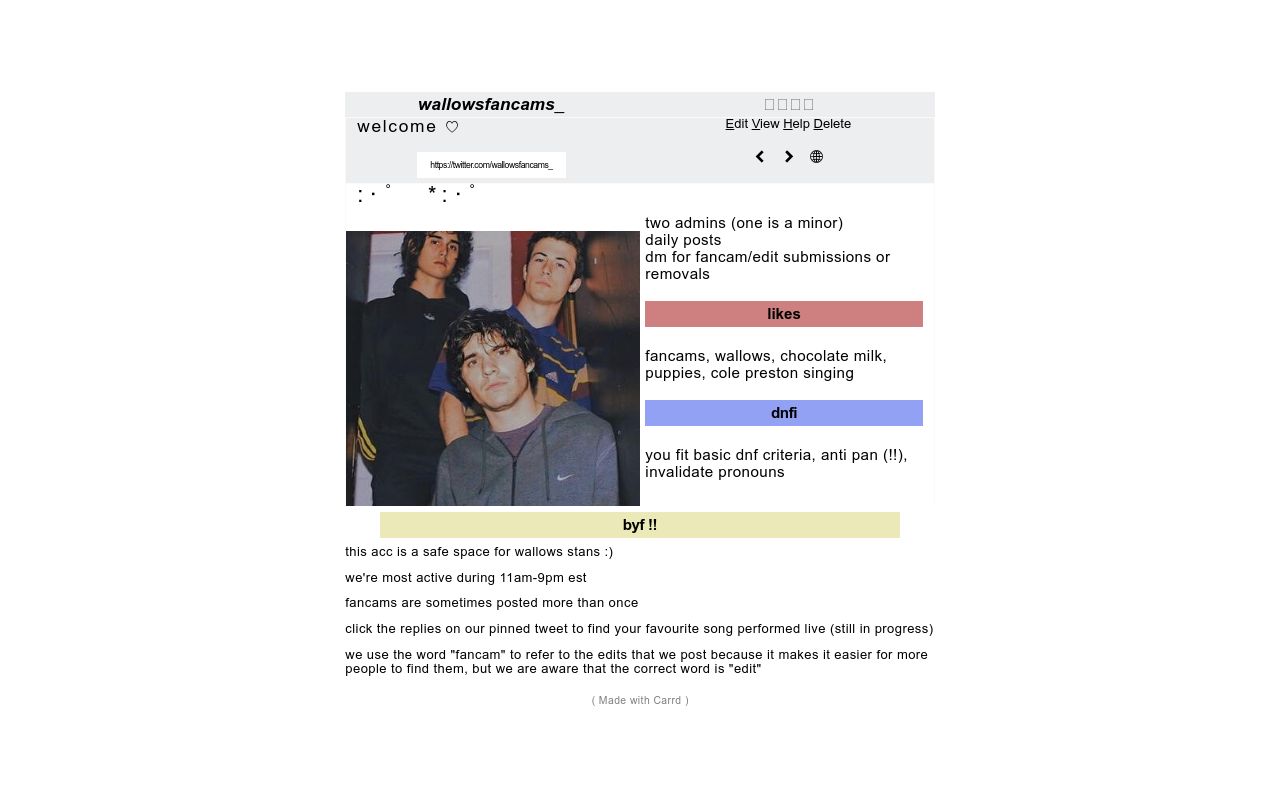 wallowsfancams carrd